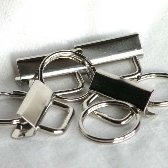 Key Fob Hardware Key Chain 1.25 inch Nickel Plated 5 sets | Etsy