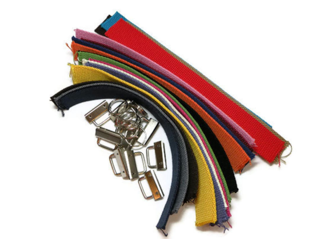 50 Sets Key Fob Kit Variety Pack Cotton Webbing and Hardware - Etsy