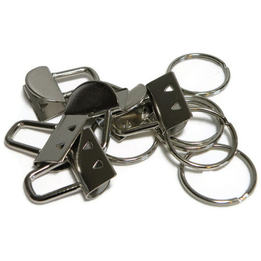 Mini Key Fob Hardware Key Chain 7/8 Inch (20mm) Nickel Plated 100 Sets ...