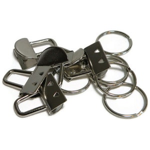 Mini Key Fob Hardware Key Chain 7/8 Inch (20mm) Nickel Plated 100 Sets ...