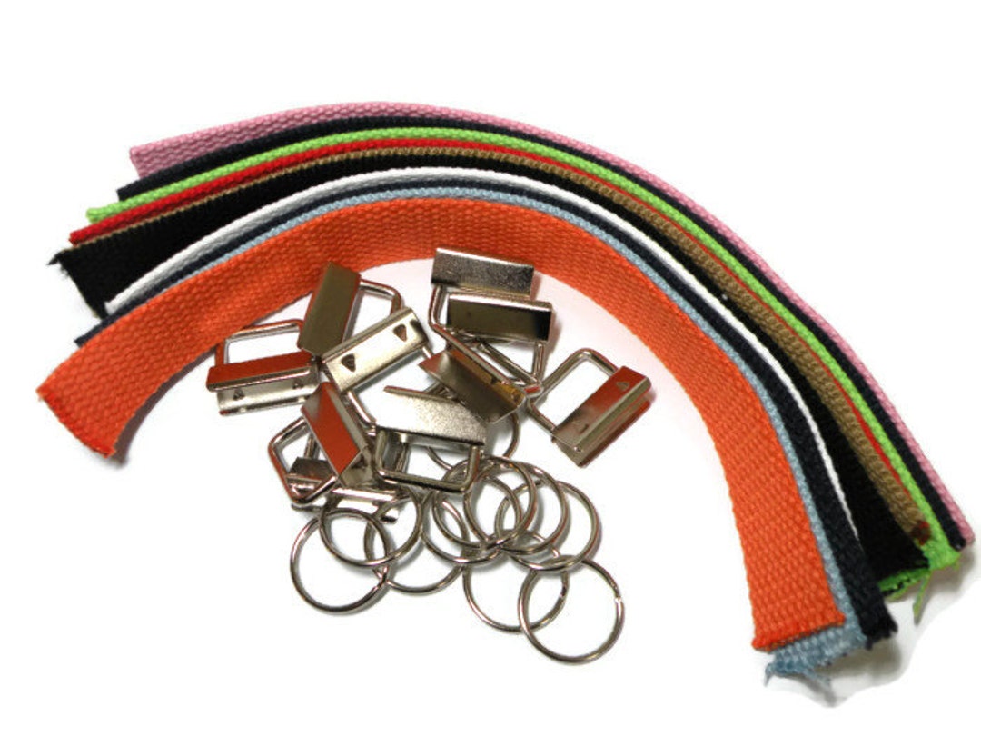 Key Fob Kit Variety Pack Cotton Webbing 1.0 Inch Webbing and Hardware ...