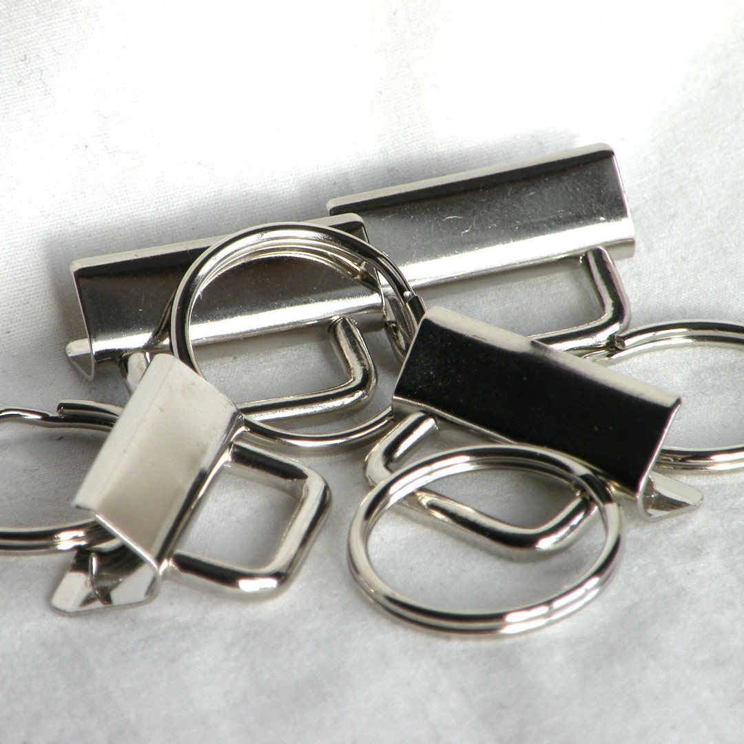 Key Fob Hardware Key Chain 1.25 Inch Nickel Plated 25 Sets - Etsy