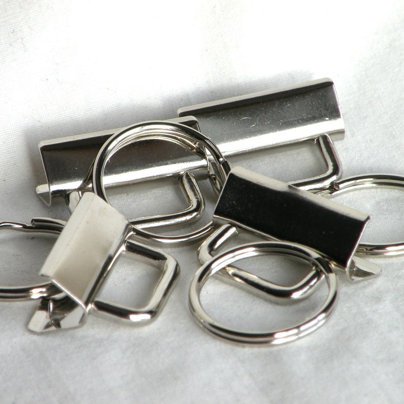 Key Fob Hardware Key Chain 1.25 Inch Nickel Plated 25 Sets - Etsy