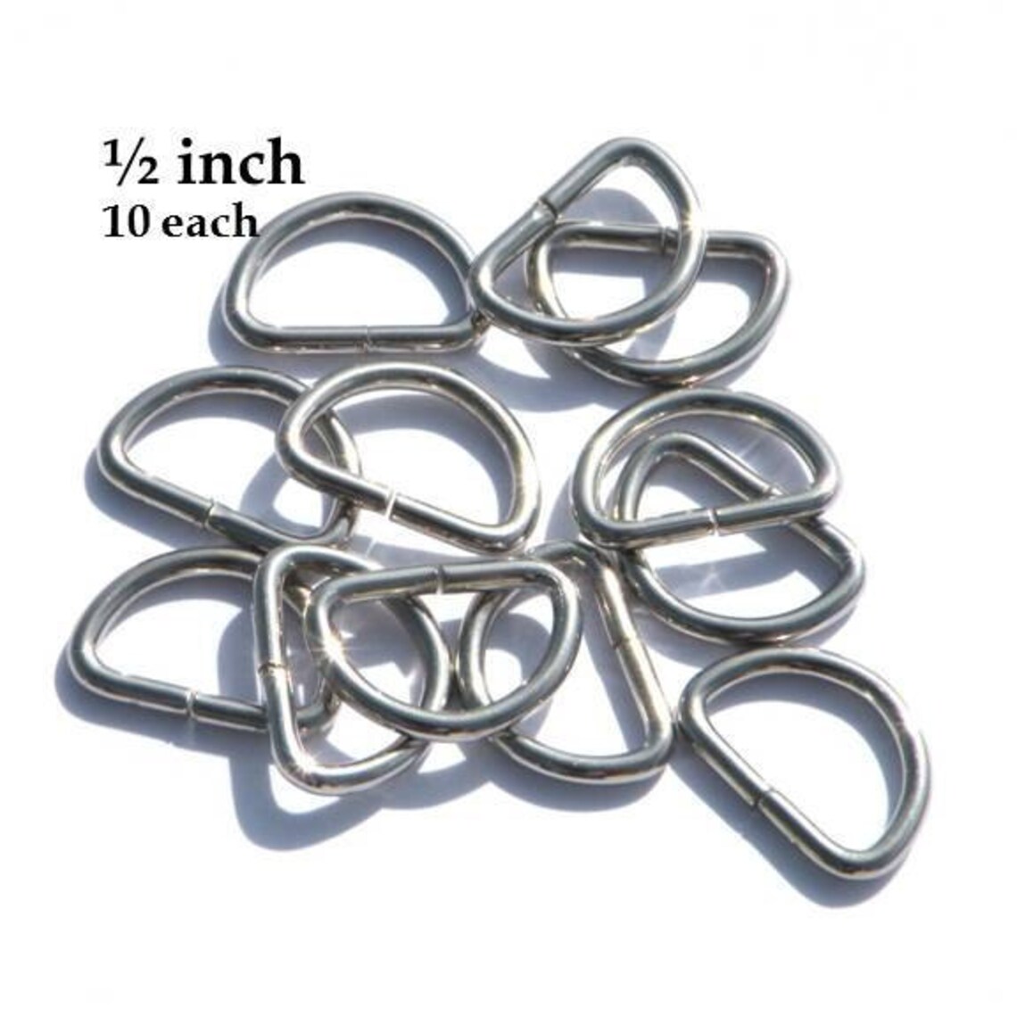 D Ring 1/2 Inch 11.2mm Nickel Plated 10 Each - Etsy