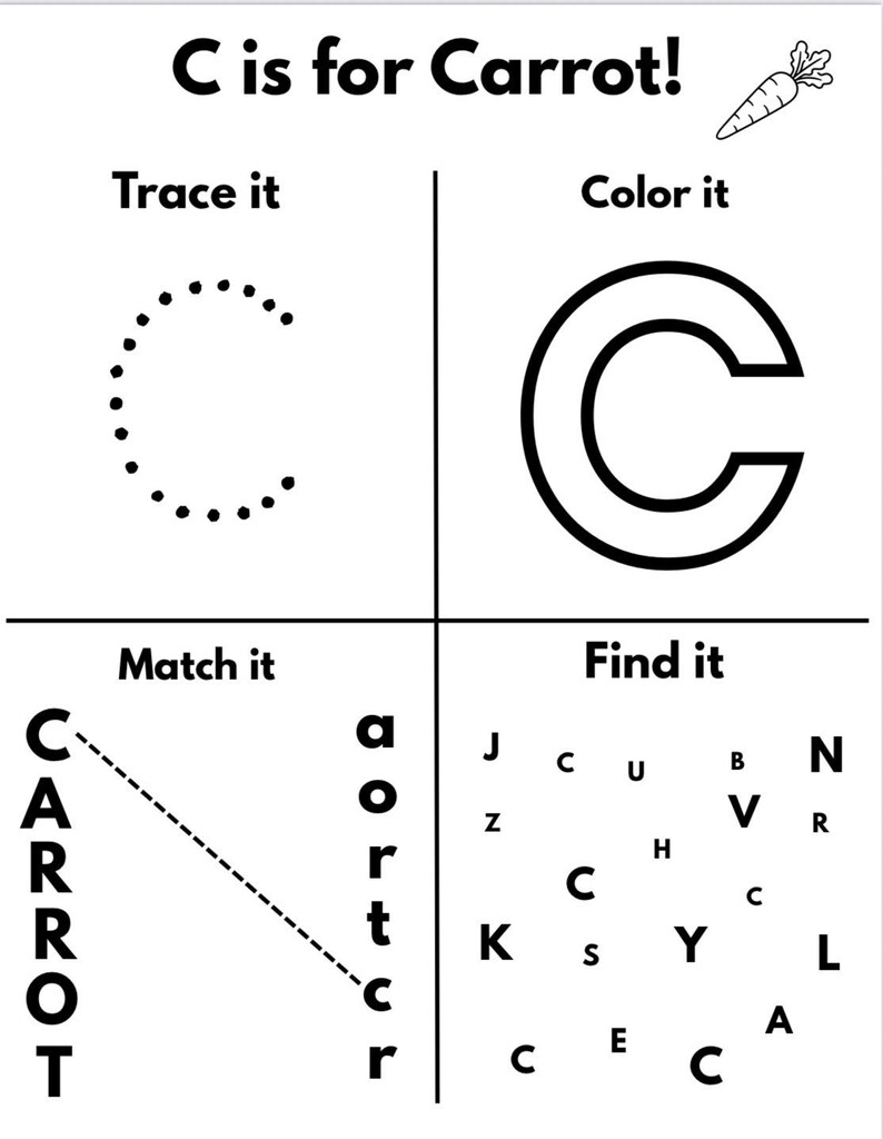 Alphabet Worksheets, Trace, Color, Match, Find Letters, Printable ...