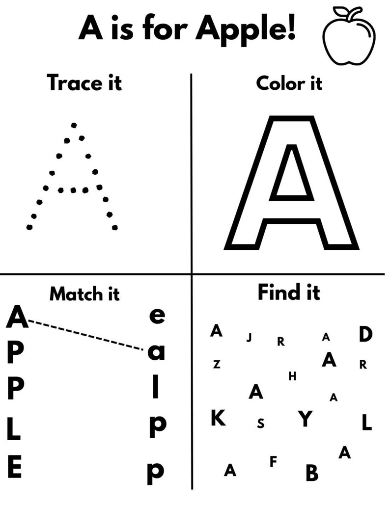Alphabet Worksheets, Trace, Color, Match, Find Letters, Printable ...
