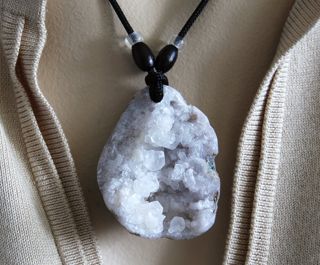INDIANA Quartz/calcite GEODE Pendant - Very NICE !! - Etsy