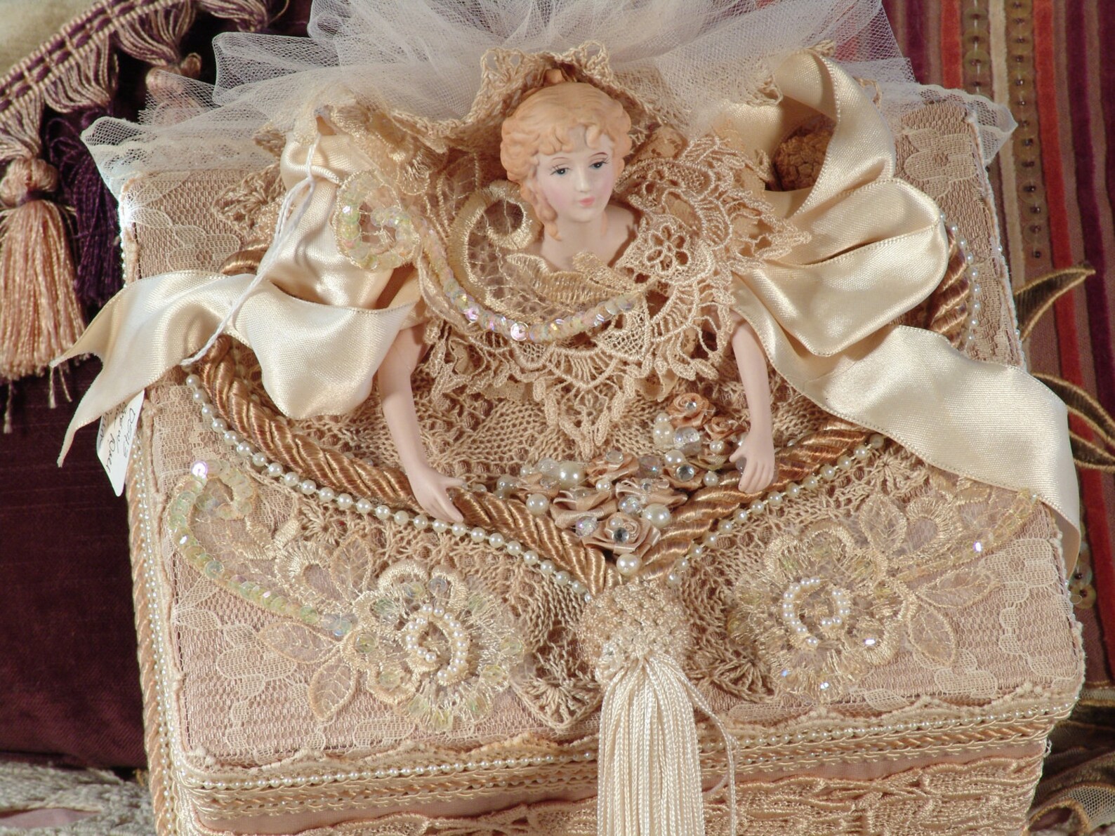 Victorian Keepsake / Trinket / Hat Box Large Square Vintage - Etsy