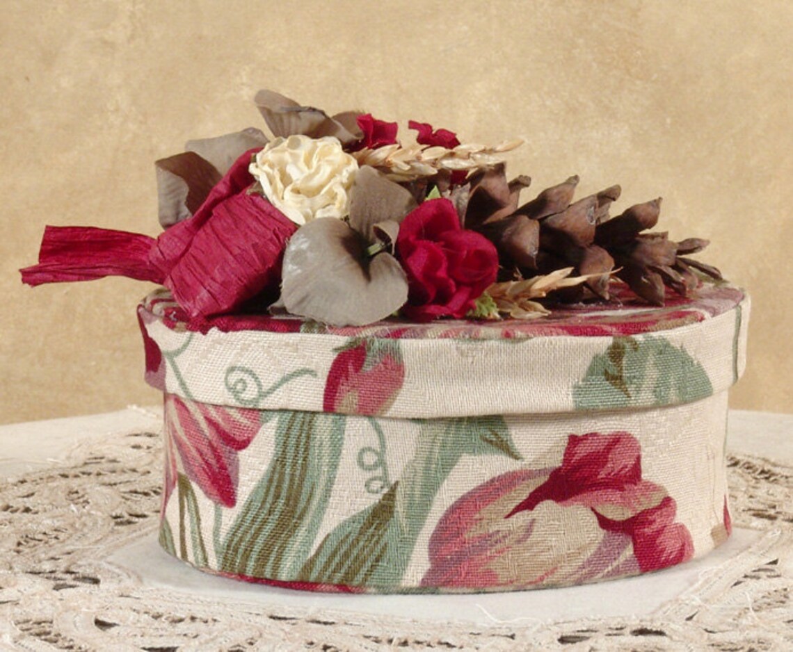 Oval Victorian Keepsake / Hat Box in Waverly Print - Vintage Style - Etsy