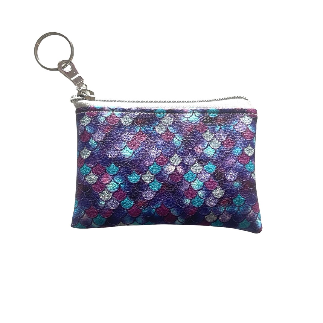 Mermaid Wallet, Purple Mermaid Scales Keychain Wallet, Keychain Pouch ...