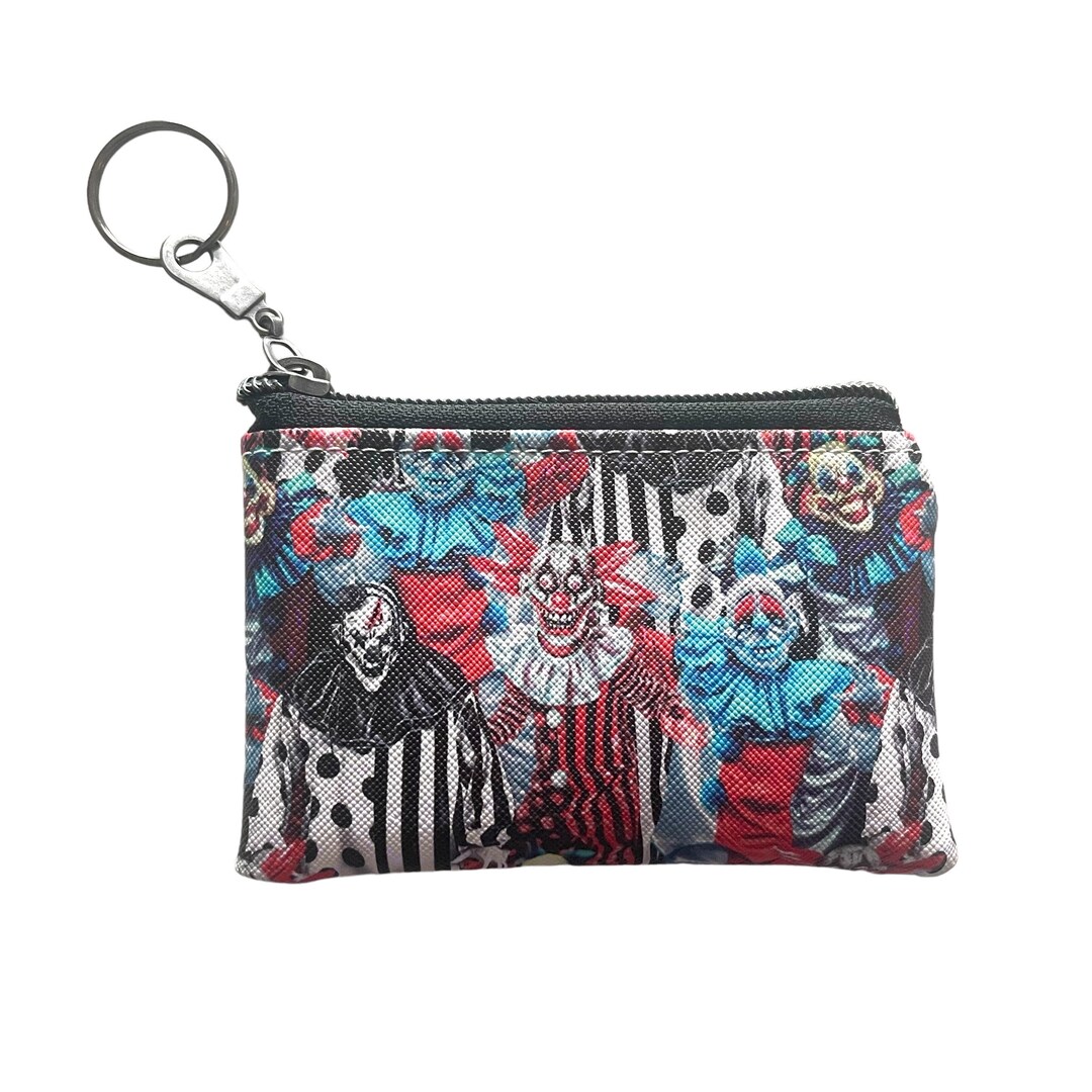 Scary Clown Vegan Leather Keychain Wallet, Horror Pouch - Etsy
