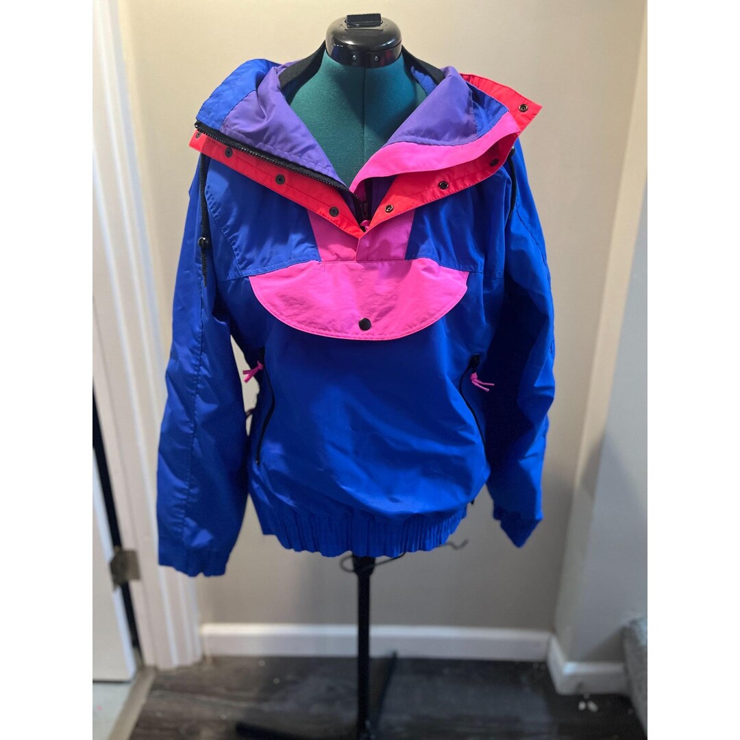 Vintage 80s-90s Bold Red, Pink, Purple, Blue Colorblock Insulated ...