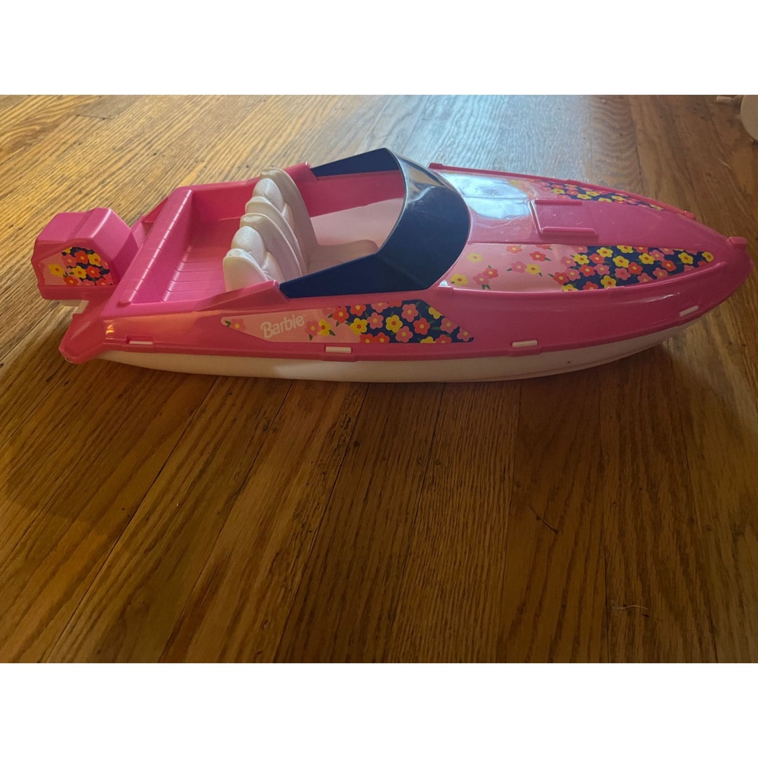 Vintage 1990 Mattel Barbie Wet N Wild Speedboat Pink and White Boat - Etsy