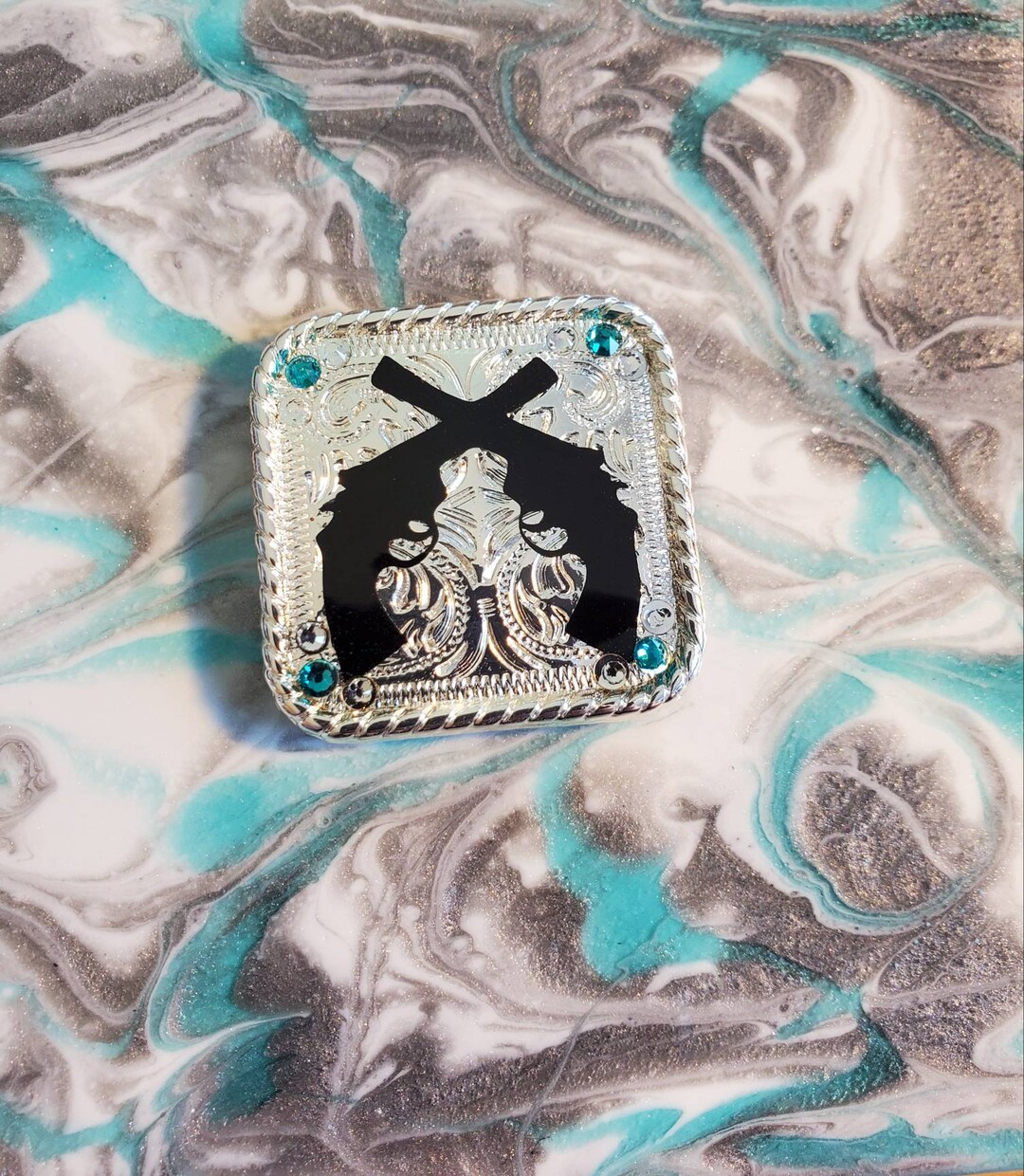 Crossed Gun Concho, Custom Conchos, Scarf Slide, Western Accessories ...