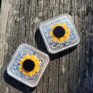 Sunflower conchos sunflower tack sunflower concho set | Etsy