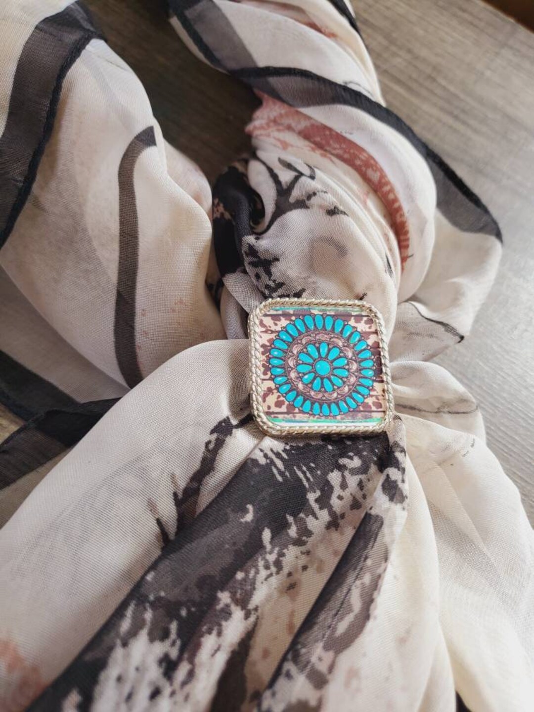 Unique Scarf Slide,scarf Slide Bling Concho, Wild Rag Slides, Bandana ...