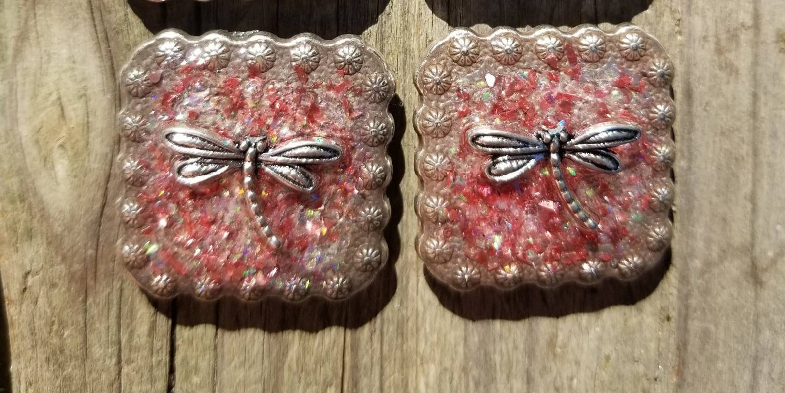 Unique Concho Draggonfly Concho Custom Pink Glitter Faux - Etsy