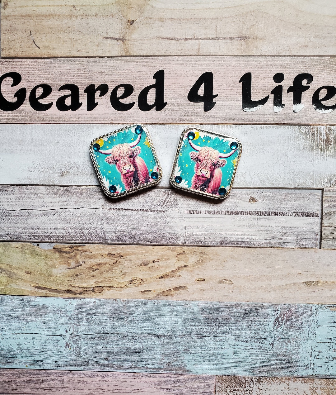 Highland Cow Conchos, Screwback Concho, Custom Conchos, Bling Conchos ...