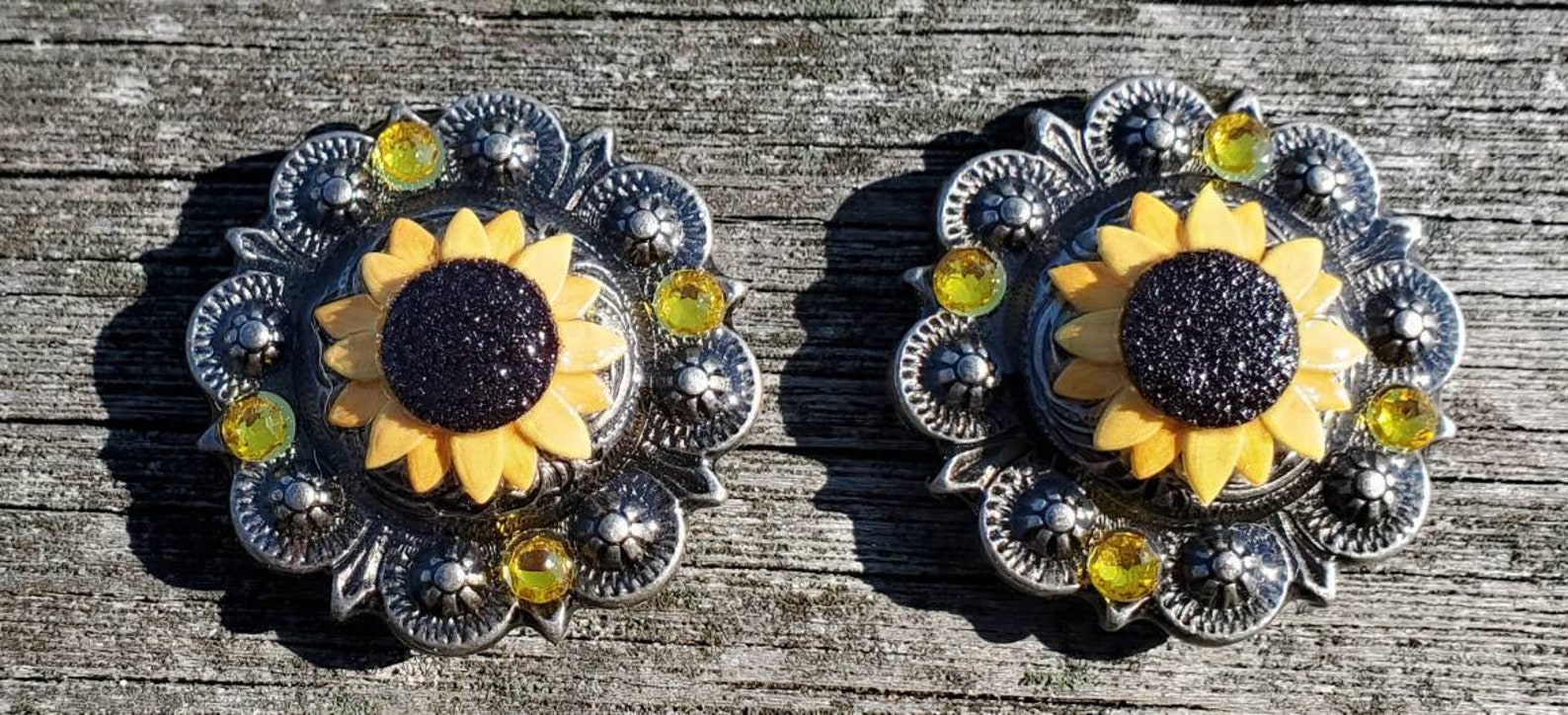 Sunflower Conchos Sunflower Tack Sunflower Concho Set - Etsy