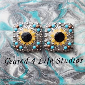 Sunflower Conchos Sunflower Tack Sunflower Concho Set | Etsy