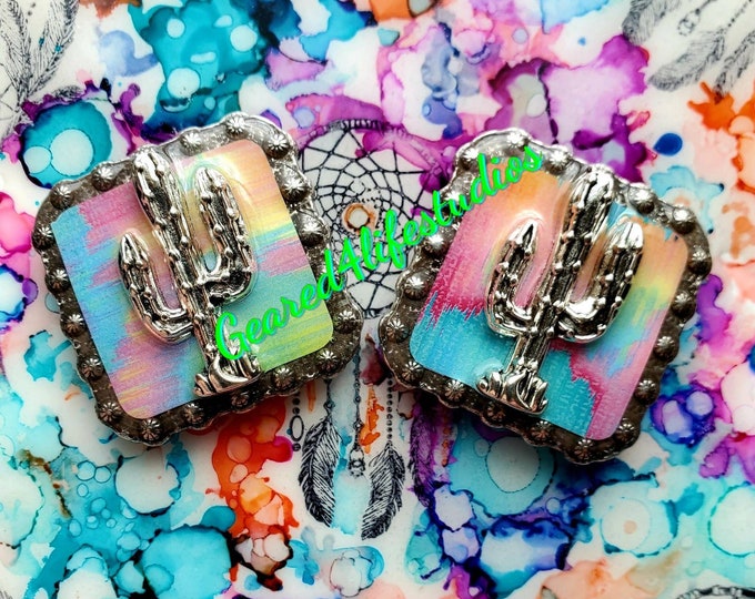 Colorful Cactus Conchos, Screwback Concho, Saddle Conchos, Bling ...