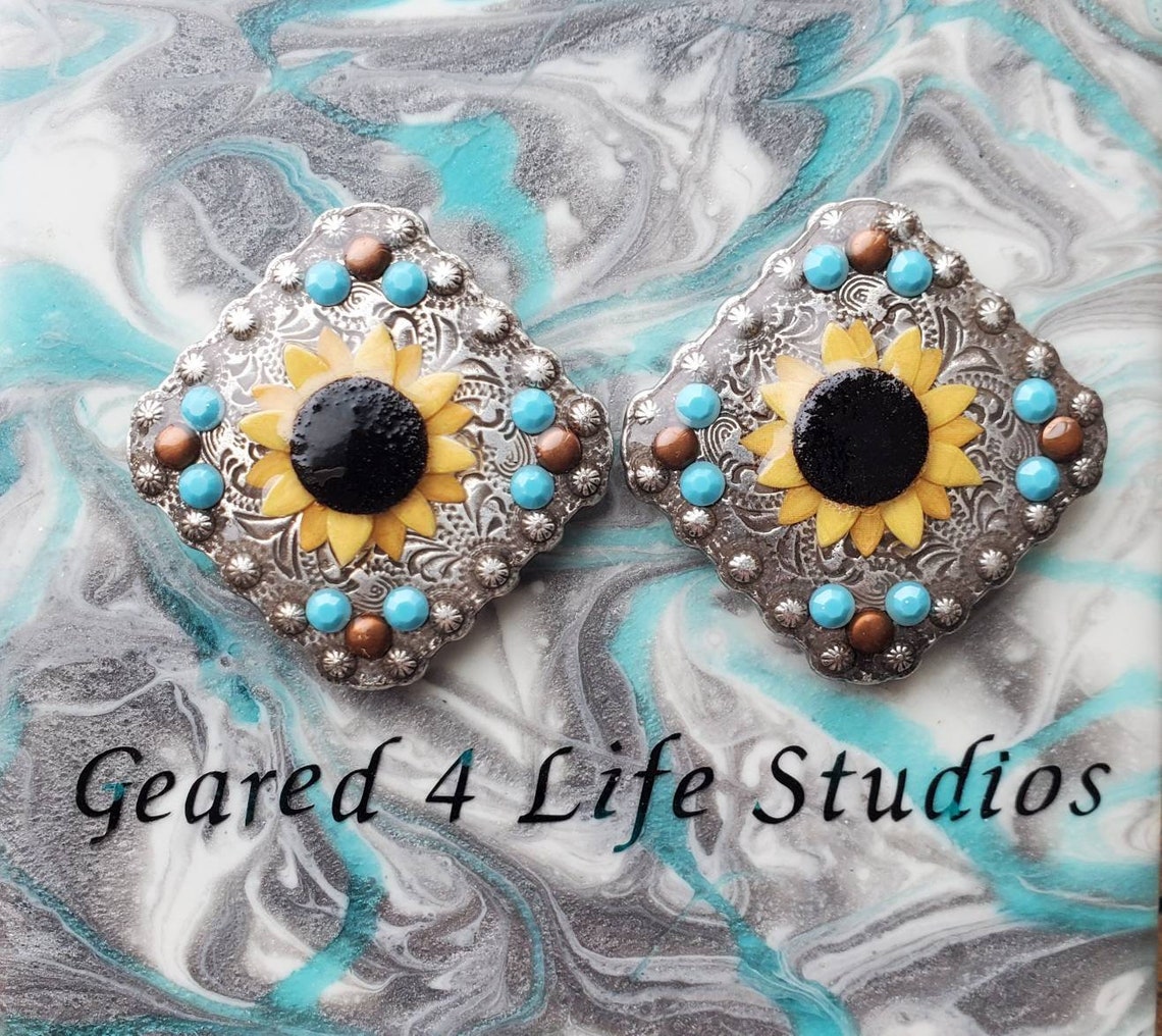 Sunflower Conchos Sunflower Tack Sunflower Concho Set - Etsy