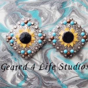 Sunflower Conchos Sunflower Tack Sunflower Concho Set | Etsy