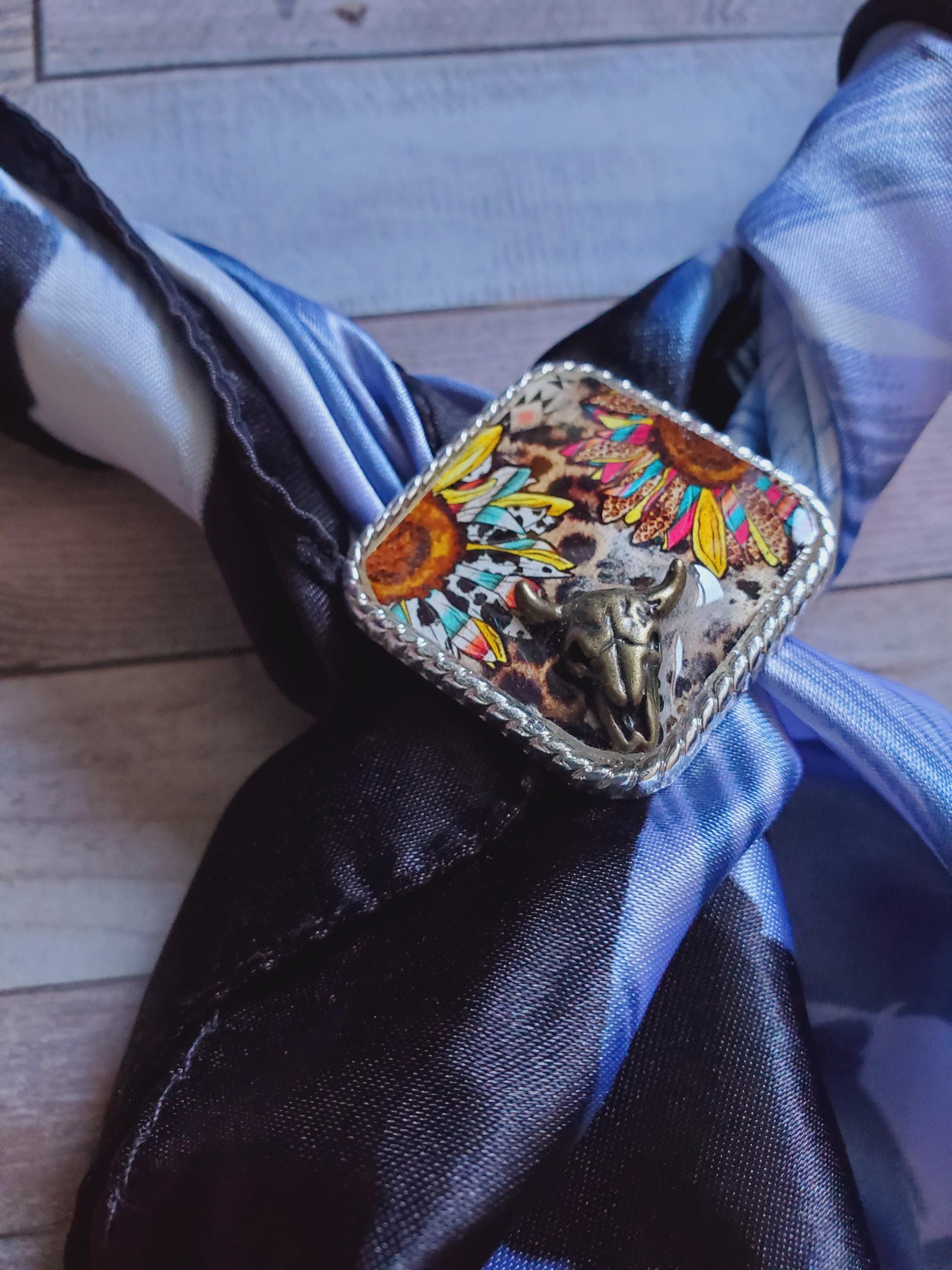 Serape Flower Western Concho Slide , Leather Decoration, Diy Leather ...