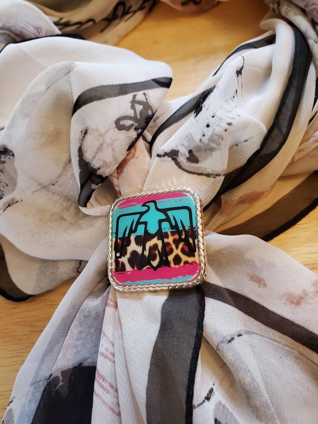 Unique Scarf Slide, Thunderbird Scarf Slide Bling Concho, Wild Rag ...