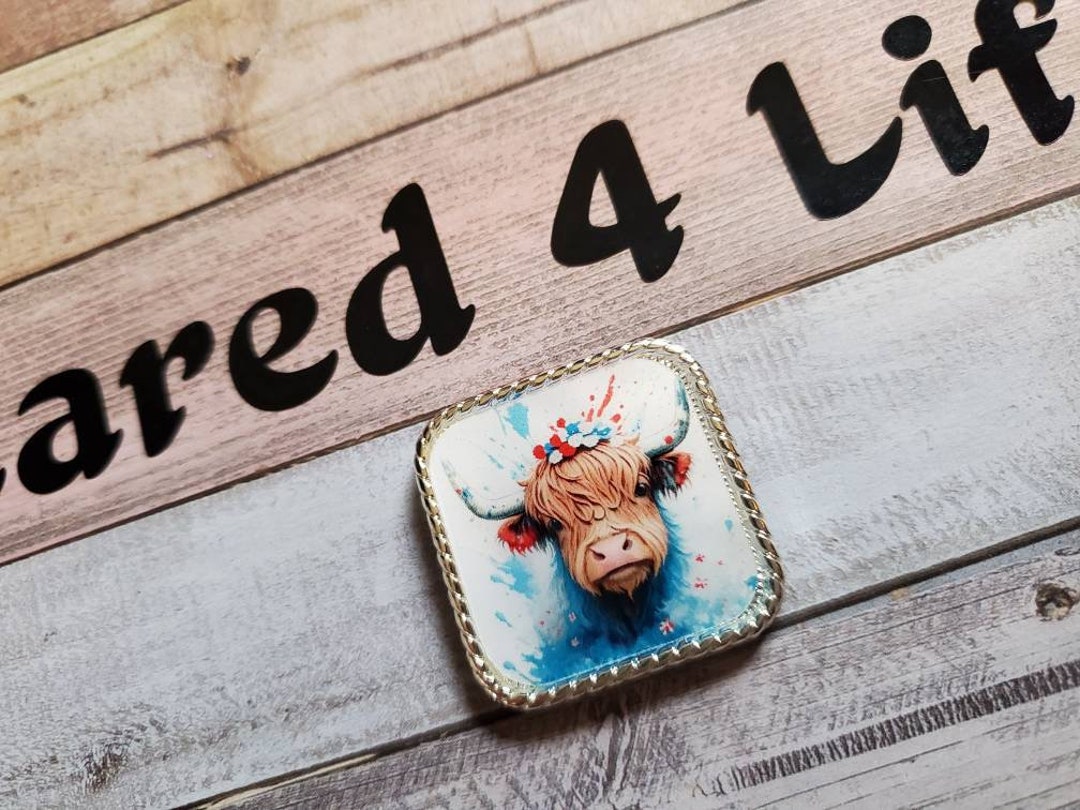 Highland Cow Conchos, Screwback Concho, Custom Conchos, Bling Conchos ...