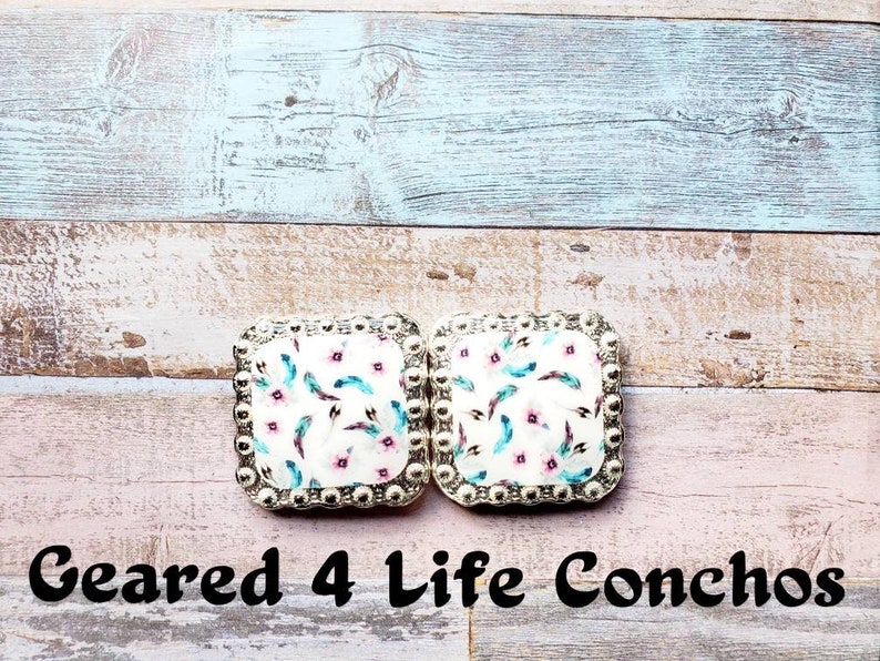 Feather Boho Pattern Concho, Feather Concho, Feather Tack, Custom Tack ...