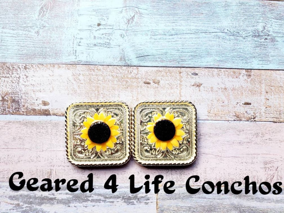 Sunflower Conchos Sunflower Tack Sunflower Concho Set - Etsy