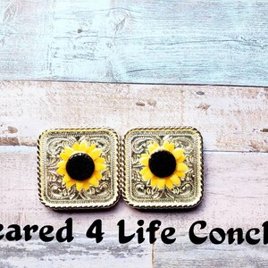 Sunflower Conchos, Sunflower Tack, Sunflower Concho Set, Floral Concho ...