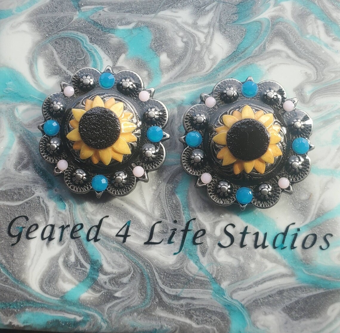 Sunflower Conchos Sunflower Tack Sunflower Concho Set - Etsy