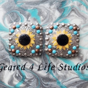 Sunflower Conchos Sunflower Tack Sunflower Concho Set - Etsy