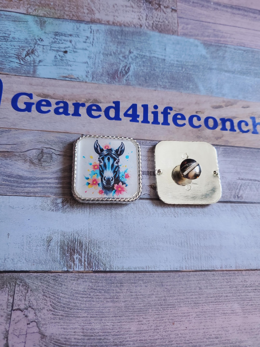 Unique Floral Mule Conchos, Custom Conchos Mule Design Tack, Unique ...
