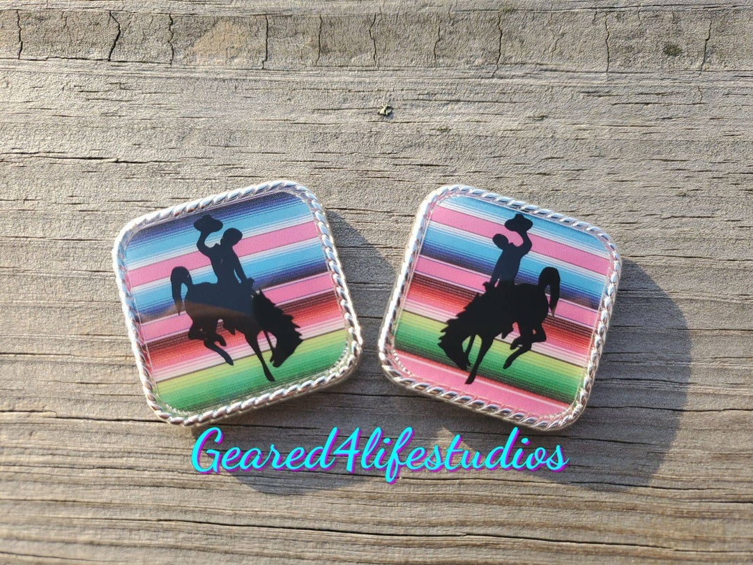 Serape Print Tack Concho, Bronc Concho, Custom Conchos, Screwback ...