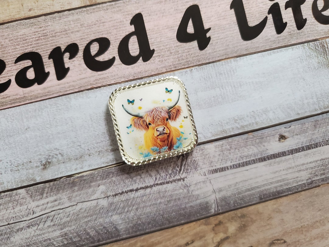 Highland Cow Concho, Replacement Concho, Highland Cow Lover Gifts ...