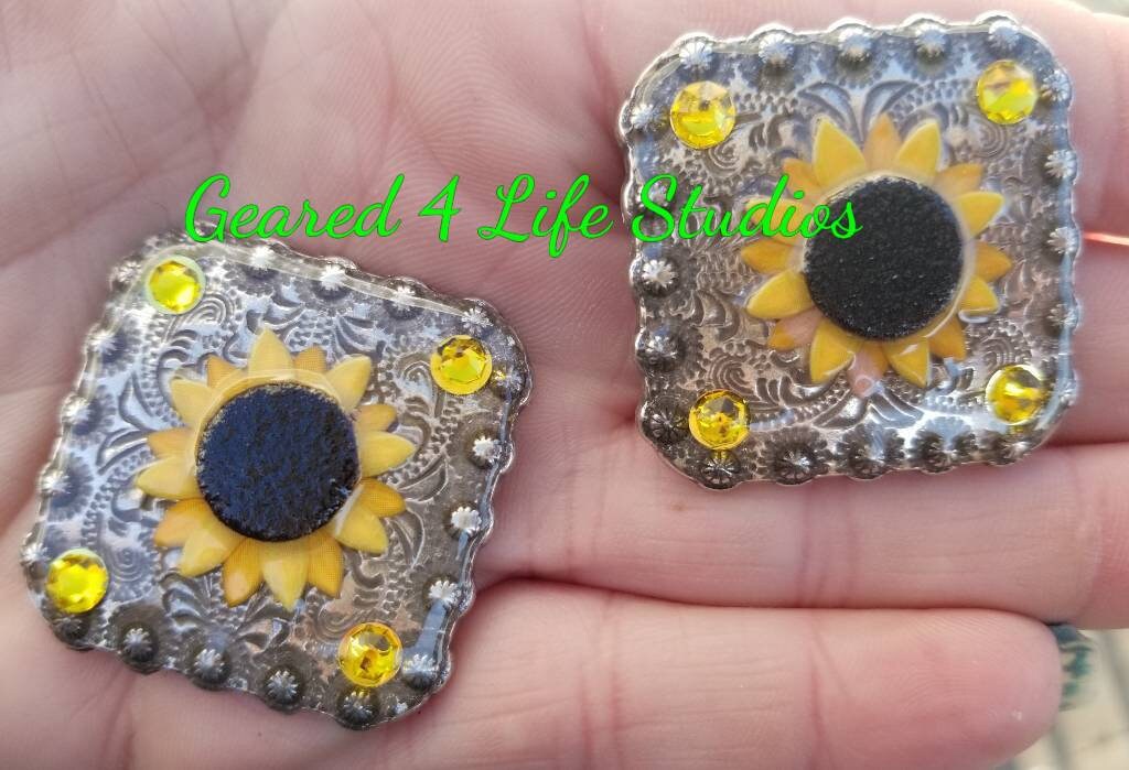 Sunflower Conchos Sunflower Tack Sunflower Concho Set - Etsy