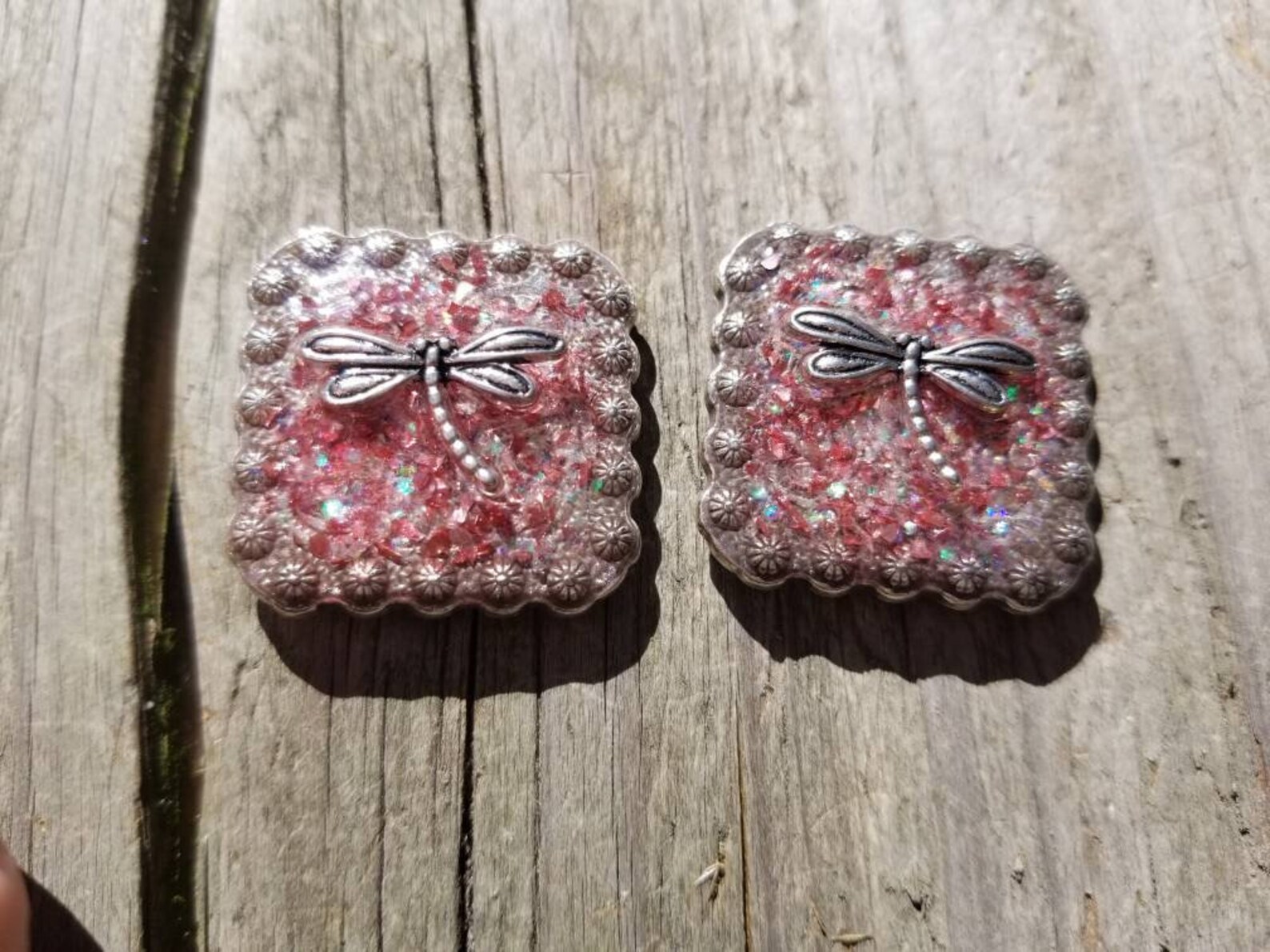 Unique Concho Draggonfly Concho Custom Pink Glitter Faux - Etsy
