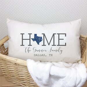 Custom Family Pillow, Texas Home State Pillow, Oblong Lumbar ...