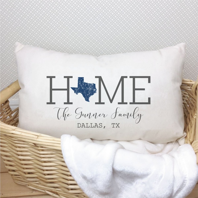 Custom Family Pillow, Texas Home State Pillow, Oblong Lumbar ...
