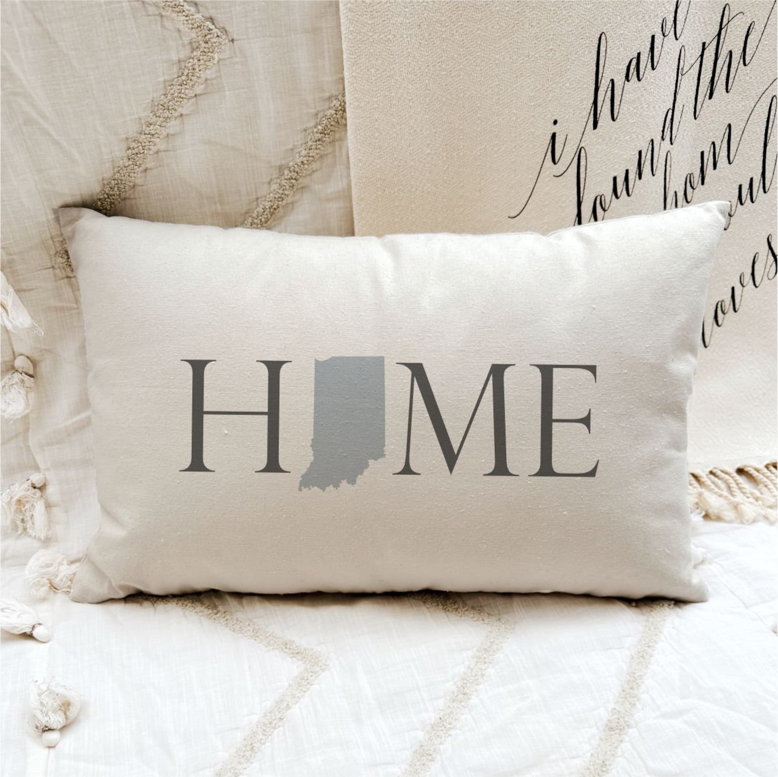 Indiana Pillow, Long Pillow, Home Pillow, State Pillow, Home Decor ...