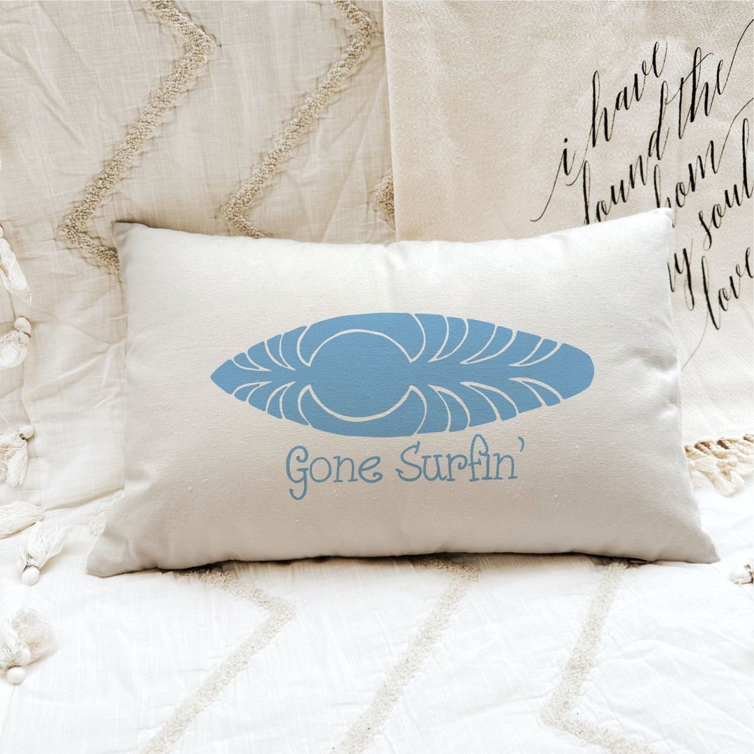 Gone Surfin Pillow, Beach Pillow, Surfboard Pillow, Surfboard Decor ...