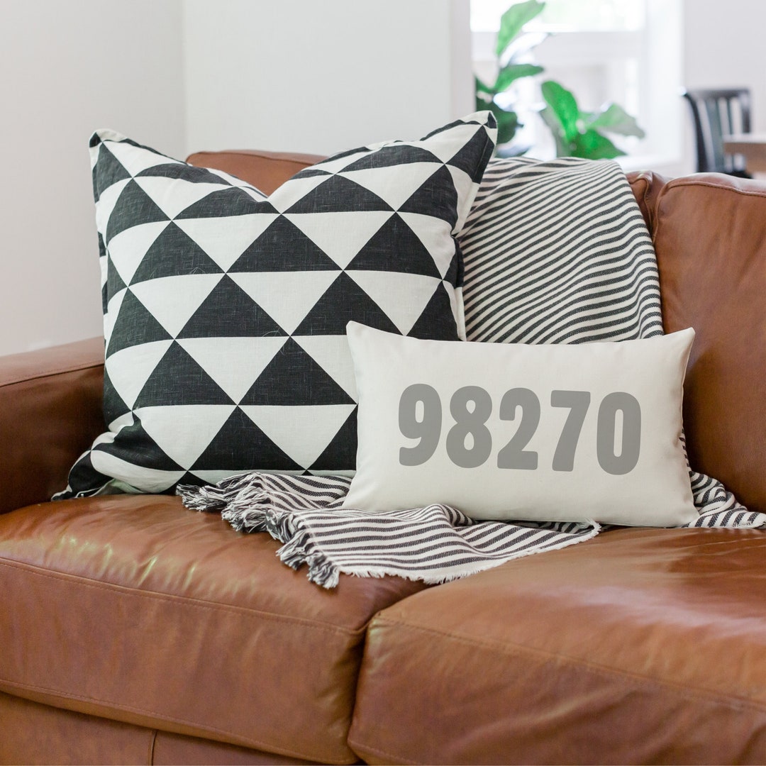 Zip Code Pillow / Oblong Postal Code Pillow / Address Home Decor / - Etsy