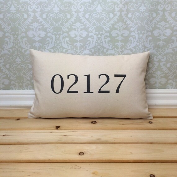 Zip Code Pillow Long Pillow Address Pillow Home Decor - Etsy