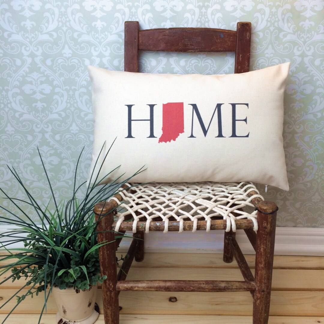 Indiana Pillow Long Pillow Home Pillow State Pillow Home - Etsy