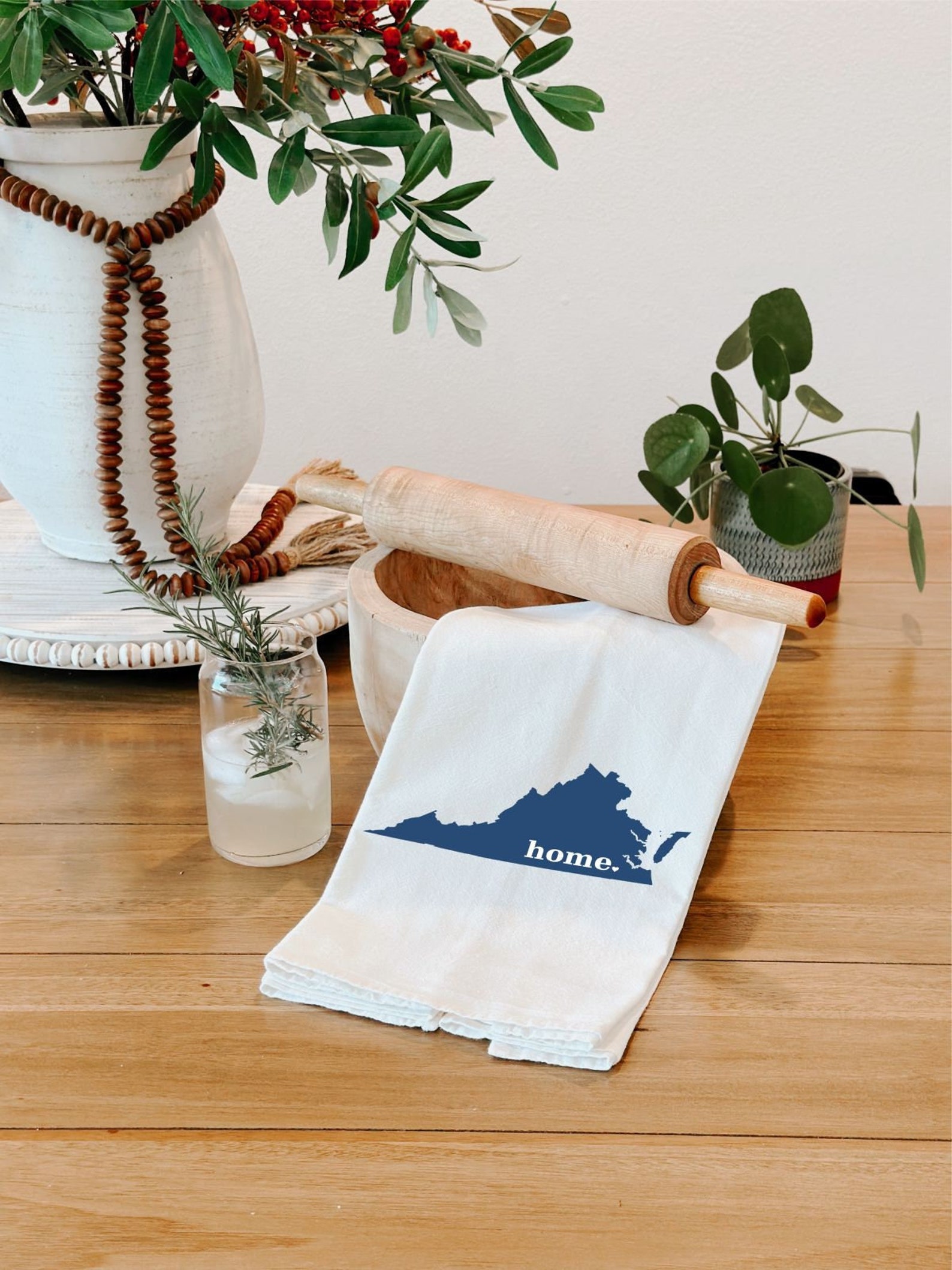 Virginia State Flour Sack Towel, Tea Towel, Kitchen Decor, House ...