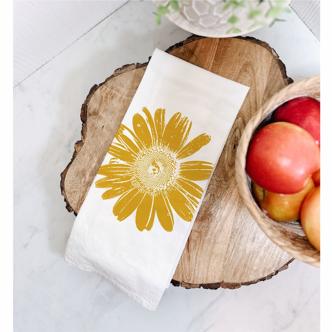 Gerbera Daisy Flour Sack Towel, Daisy Tea Towel, Daisy Kitchen Decor ...