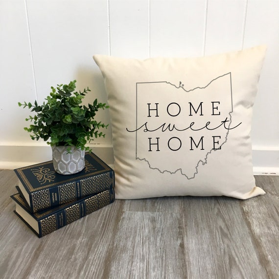 CUSTOM Home Sweet Home State Pillow Cover plus optional pillow | Etsy